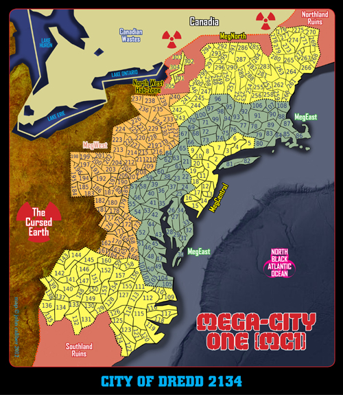 Map of Mega City One. - Page 7